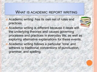 REPORT WRITING | PPTX