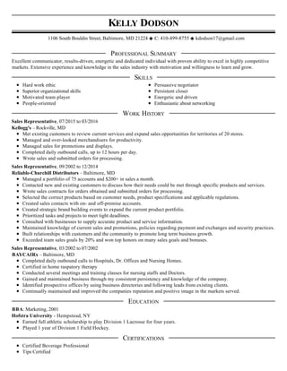 KDodson Indeed Resume | PDF