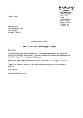 Ruben Bock RG146 certificate | PDF