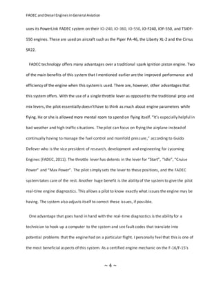 FADEC & Diesel Engines in General Aviation | DOCX