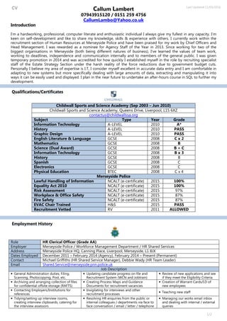 CV | PDF | Resume Writing and Advice | Job Search