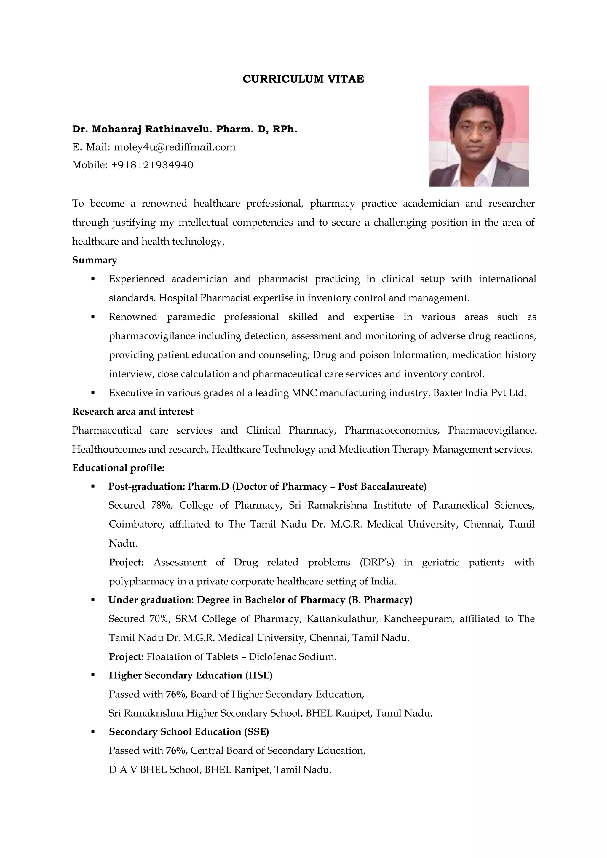 CV MOHAN | PDF