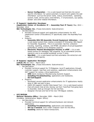 resume | DOCX | IT and Internet Support | Internet