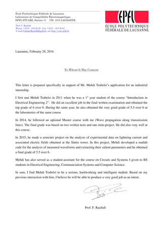 reference letter Rachidi | PDF