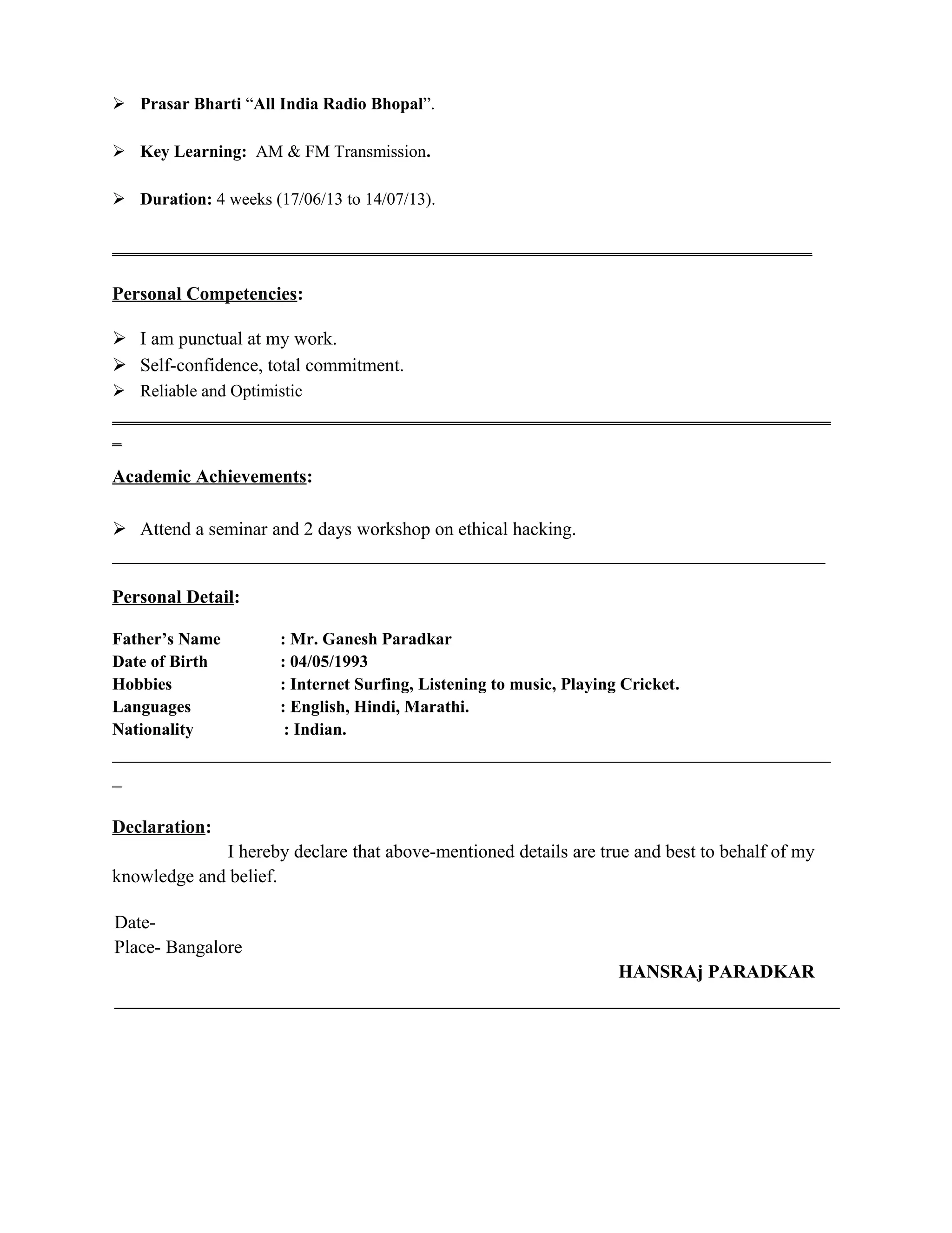 Hansraj Paradkar | PDF