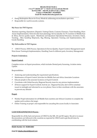 Resume-Bharath Kumar.G | PDF