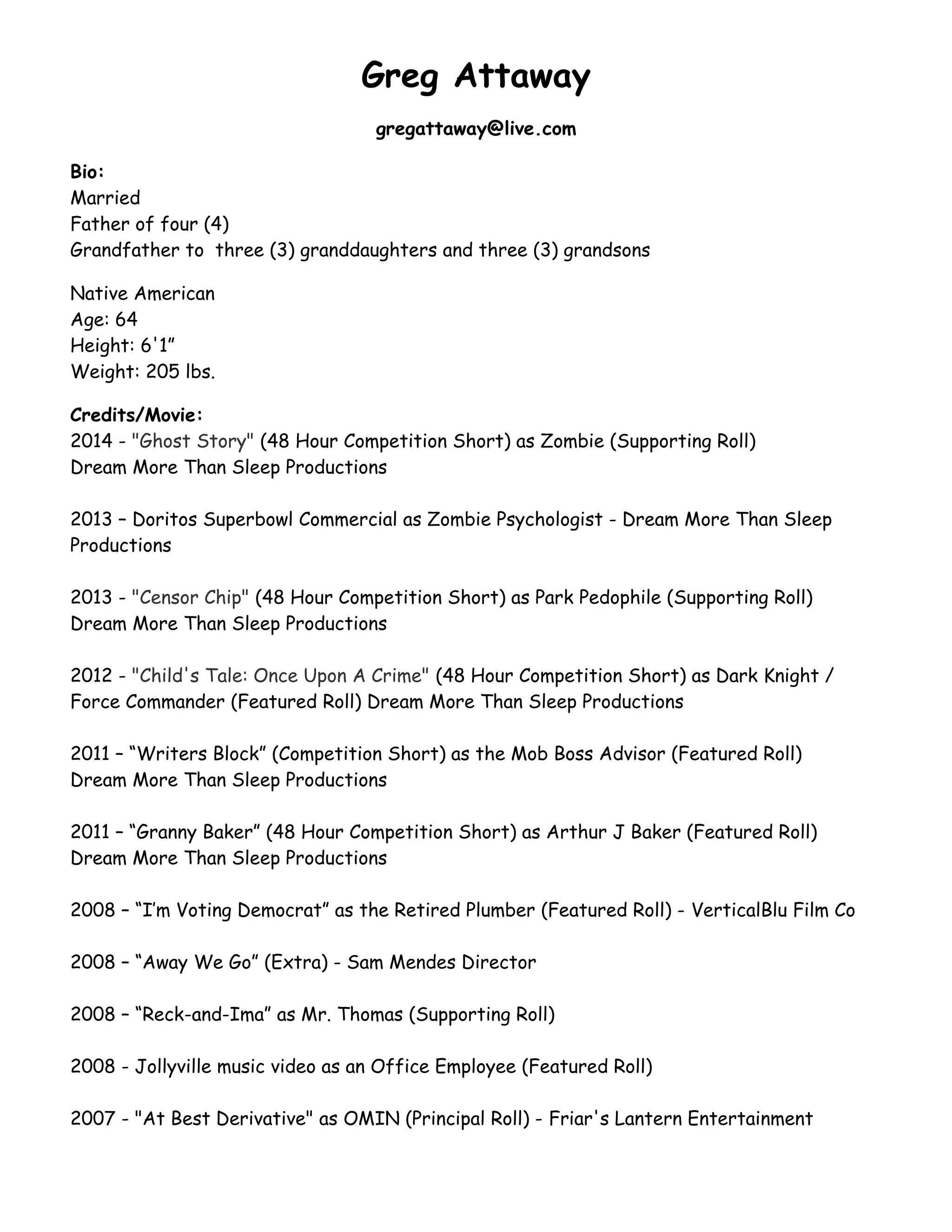 gregattawayresume | DOC