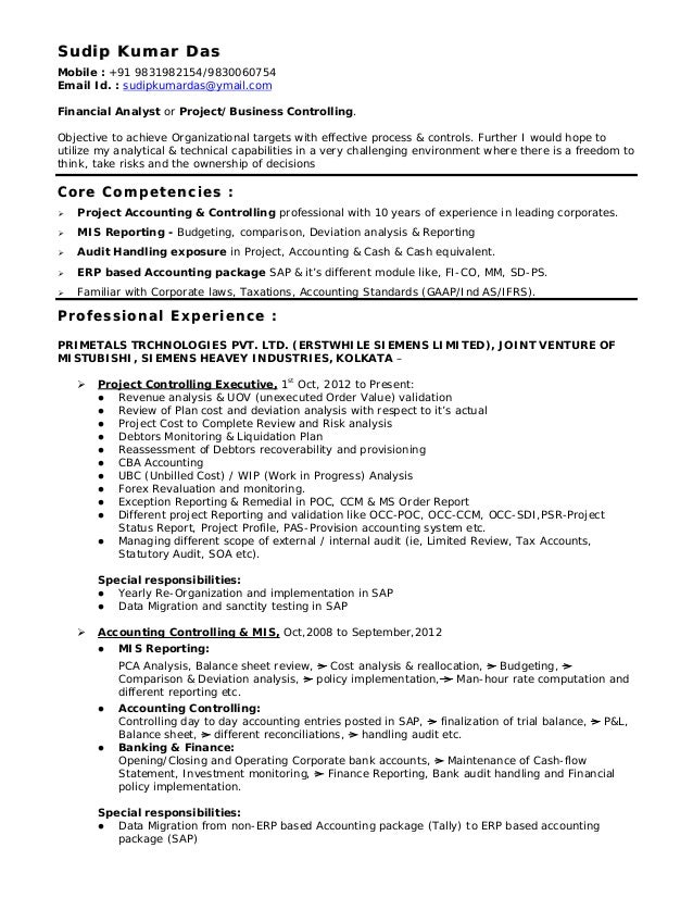 CV-Controlling & Financial Analyst