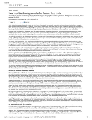 Agritech Article Haaretz | PDF