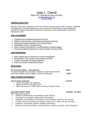 Jody resume EET | PDF