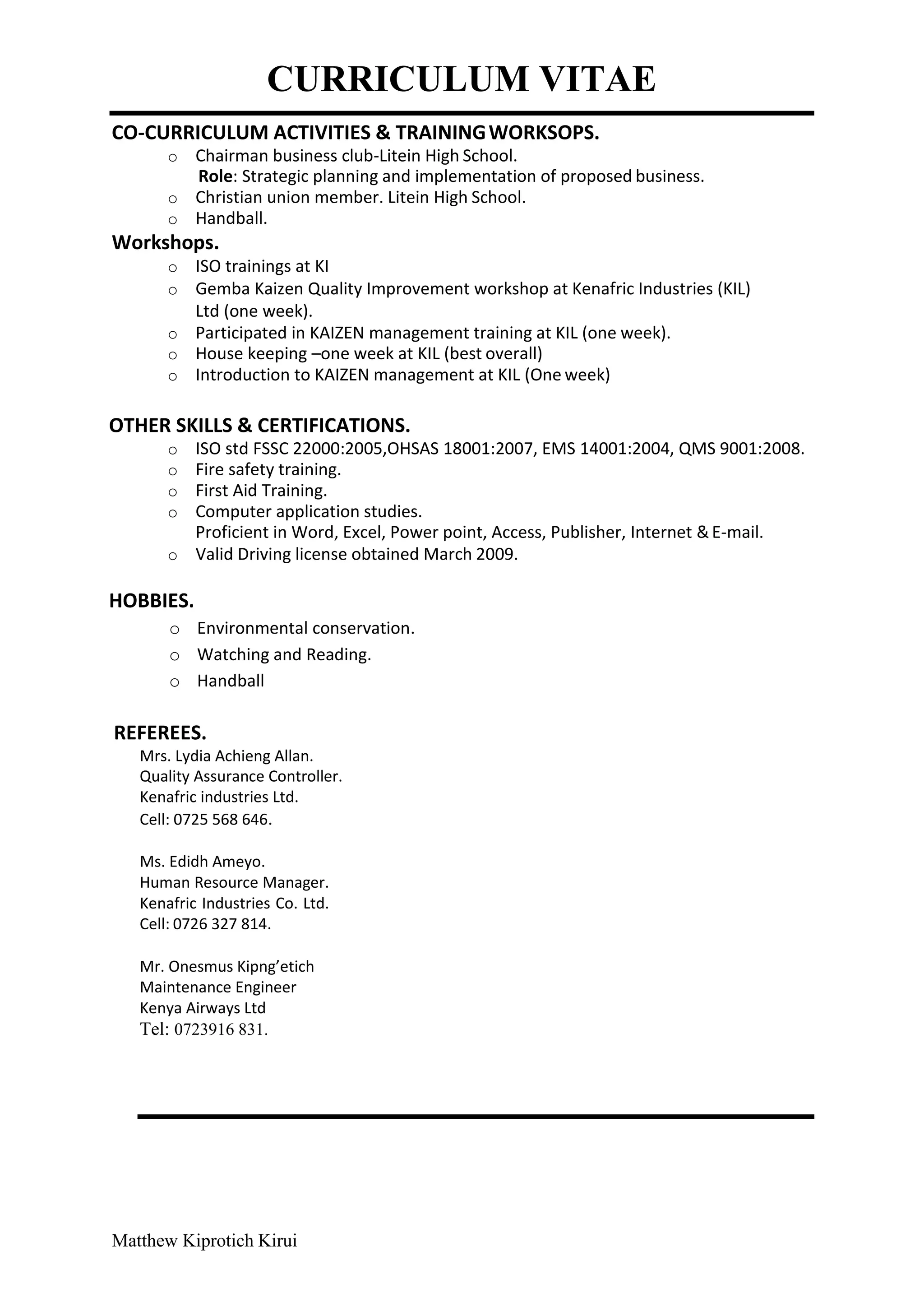 MATTHEW CV 2016 (6) | PDF