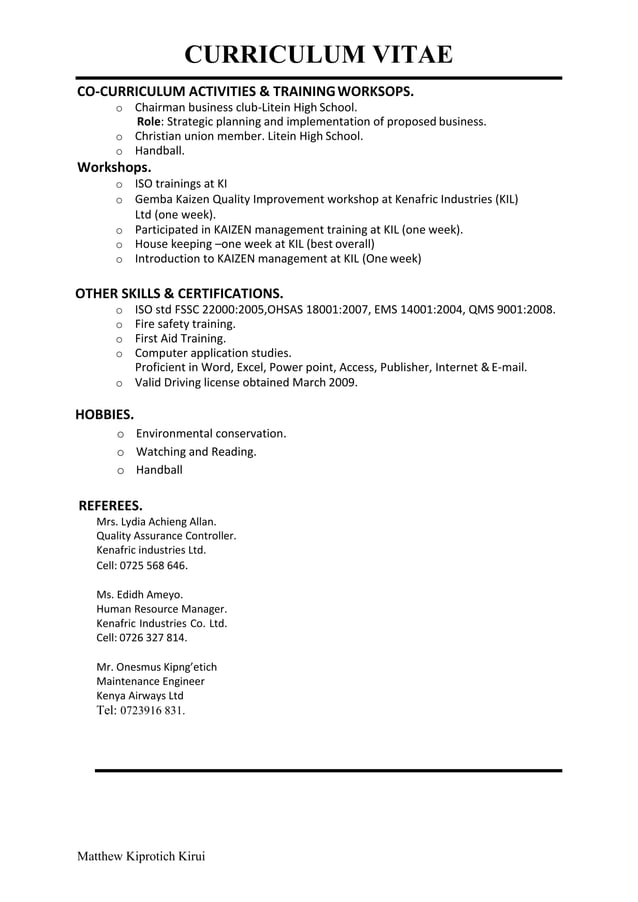 MATTHEW CV 2016 (6) | PDF