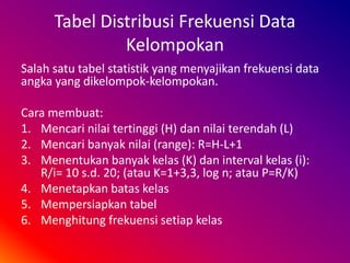 Daftar distribusi frekuensi | PPTX