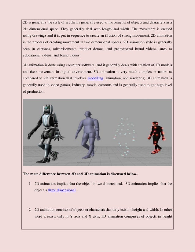 The Difference Between 2d And 3d Animation