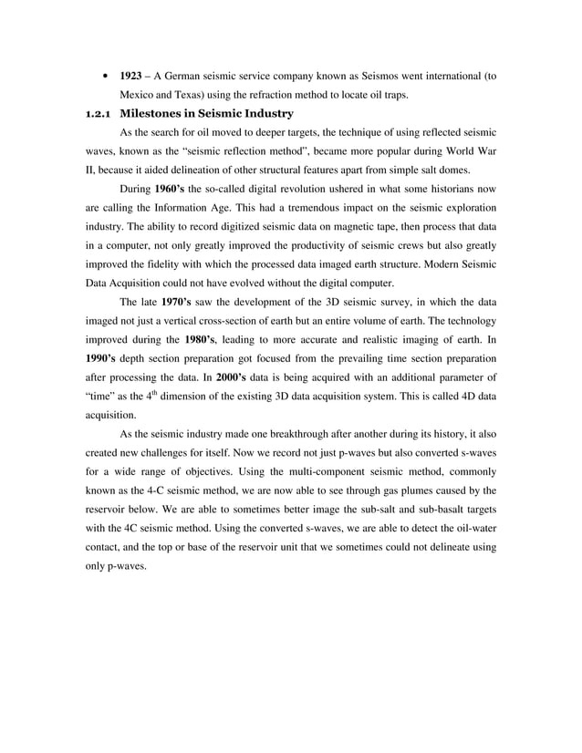 2 d and 3d land seismic data acquisition and seismic data processing | PDF