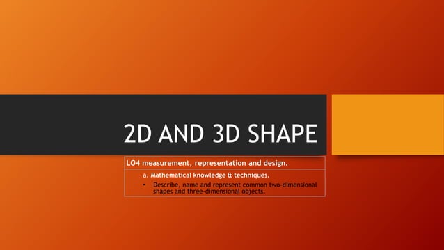 2 d and 3d shape | PPTX | 3-D Graphics | Computer Software and Applications