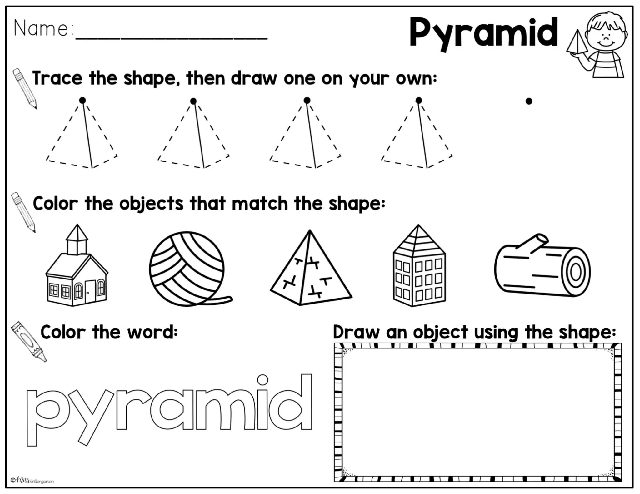 2D and 3D Shapes Practice Worksheet Pre-school | PDF