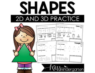 2D and 3D Shapes Practice Worksheet Pre-school | PDF