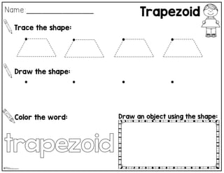 2D and 3D Shapes Practice Worksheet Pre-school | PDF