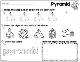 2D and 3D Shapes Practice Worksheet Pre-school | PDF