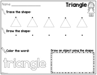 2D and 3D Shapes Practice Worksheet Pre-school | PDF