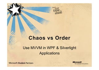 Danijel Malik: Chaos Vs. Order Use Mvvm In Wpf And Silverlight Applications | PPT