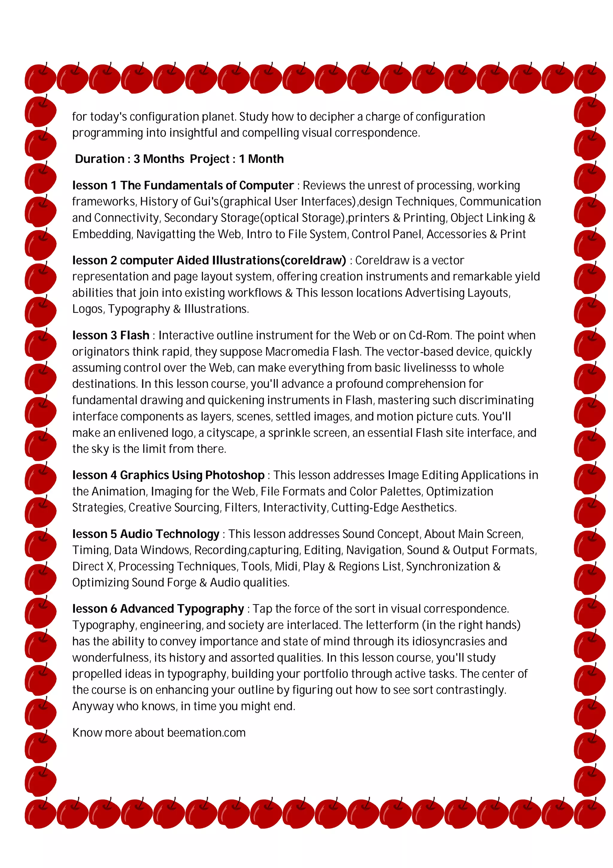 2d Animation Syllabus & Activities | PDF