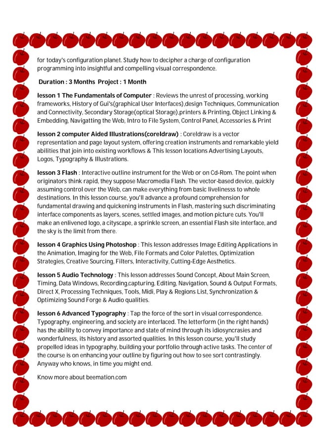 2d Animation Syllabus & Activities | PDF