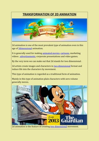 TRANSFORMATION OF 2D ANIMATION | PDF