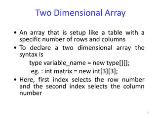 2 d array | PPT