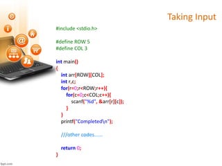 SPL 12 | Multi-dimensional Array in C | PPT | Free Download