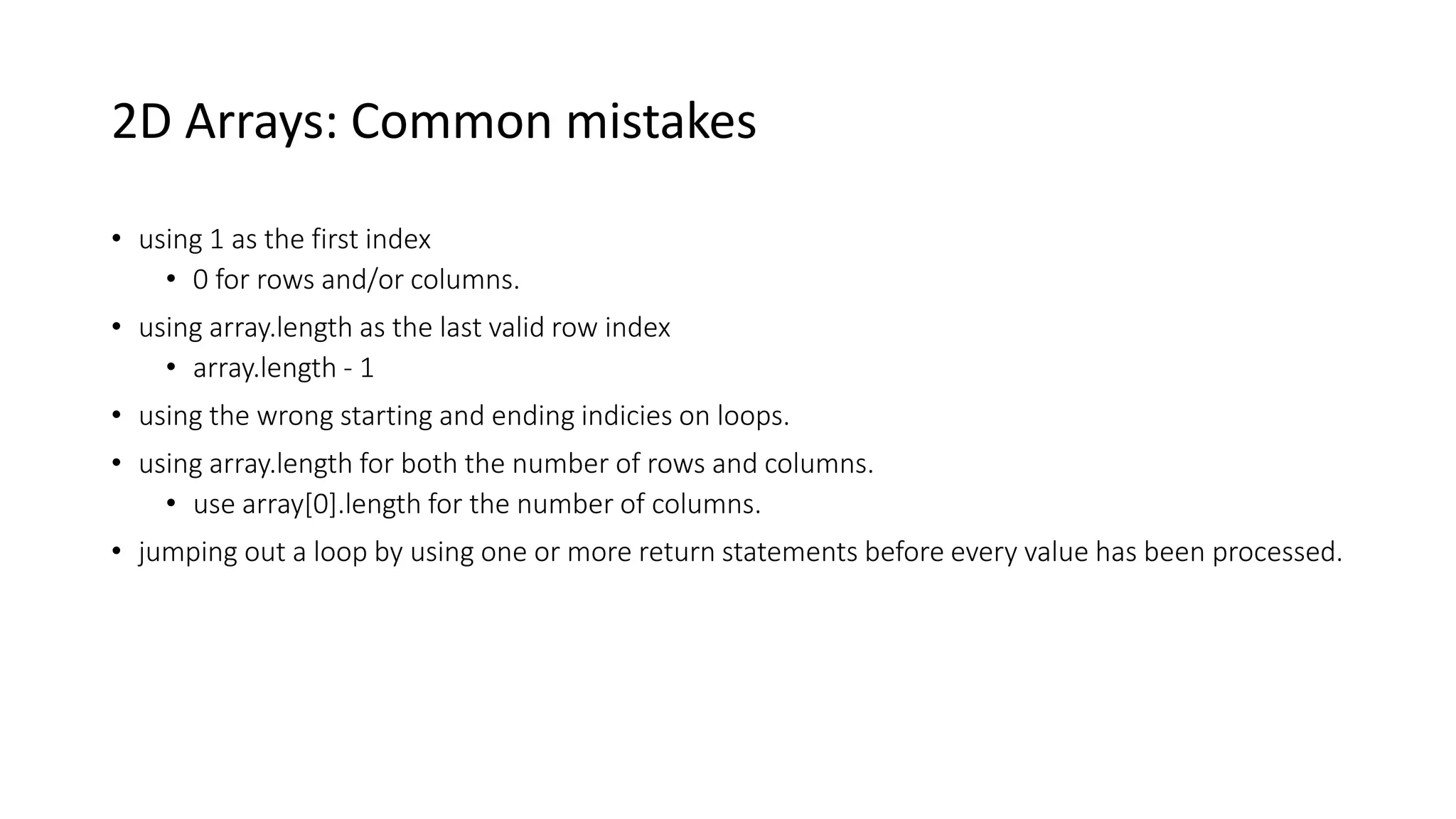 2d Arrays Pptx Programming Languages Computing 1646