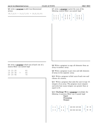 two dimensional array | PDF