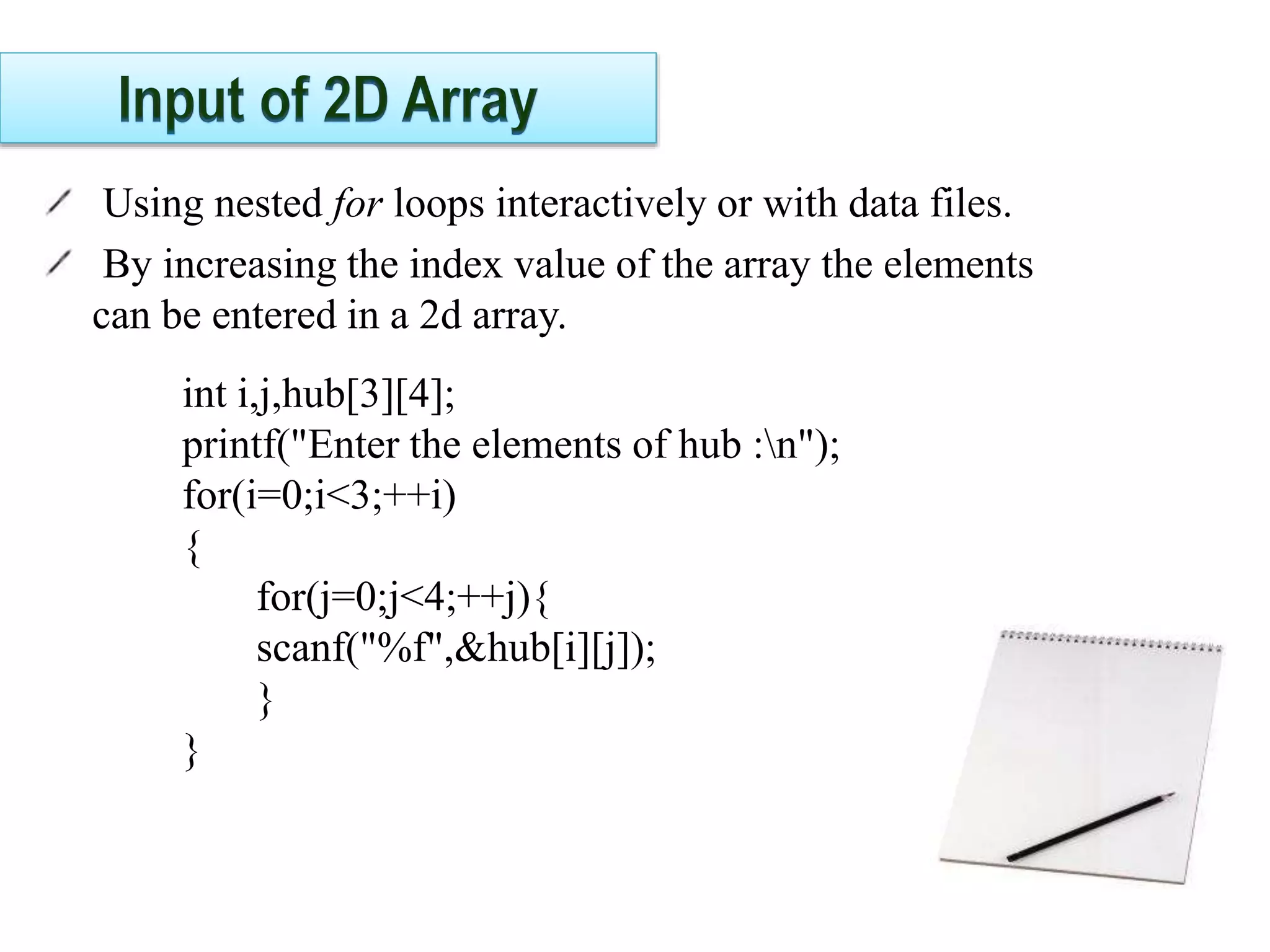 Two Dimentional Array Pptx Programming Languages Computing