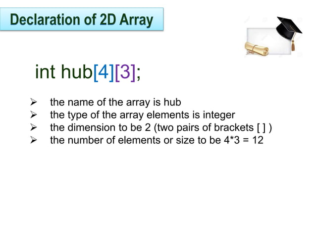 Two Dimentional Array | PPTX | Programming Languages | Computing