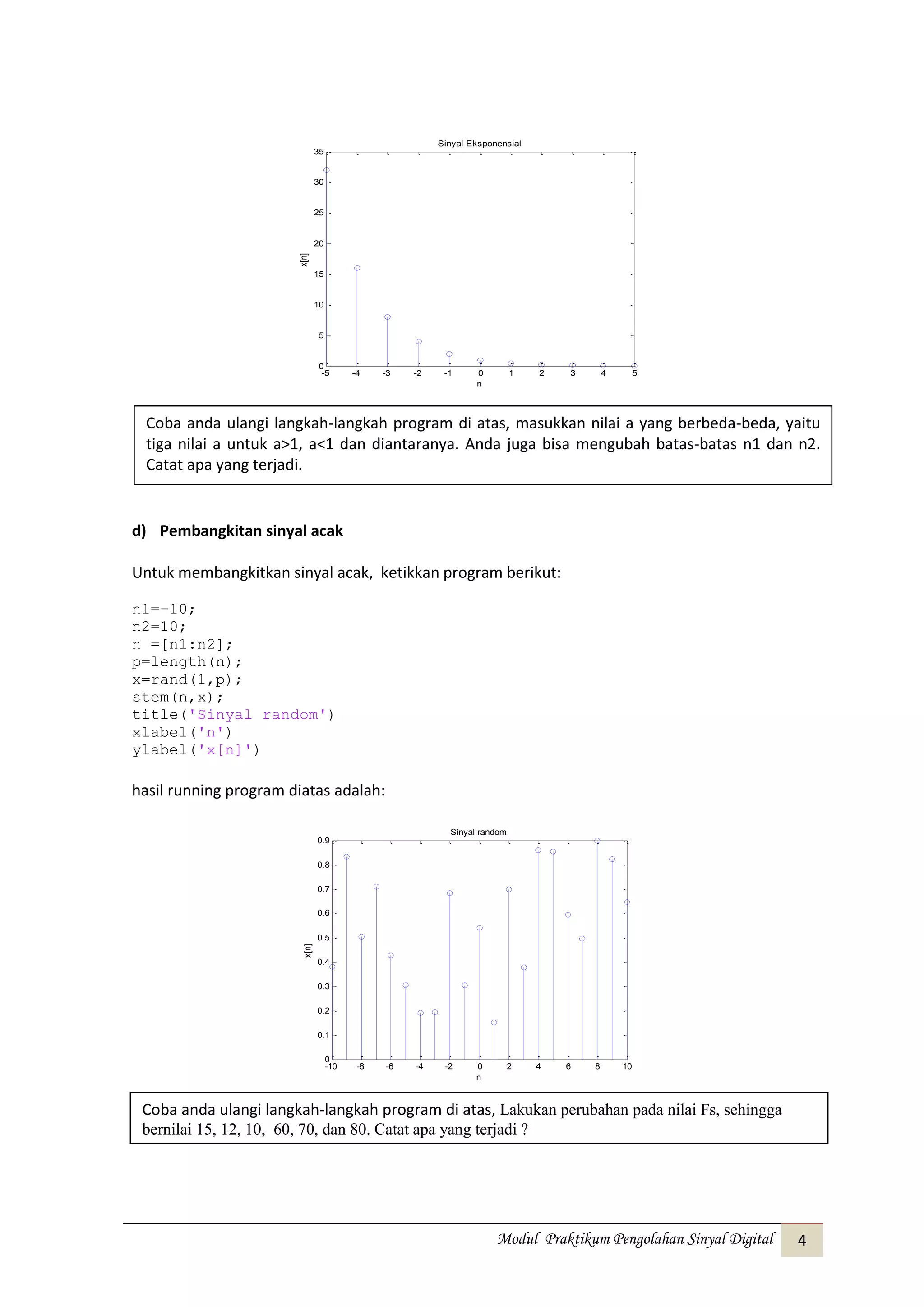2 dasar praktikum sinyal dgn matlab | PDF