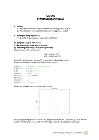 2 dasar praktikum sinyal dgn matlab | PDF