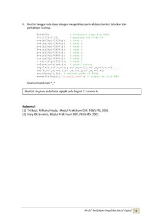 2 dasar praktikum sinyal dgn matlab | PDF