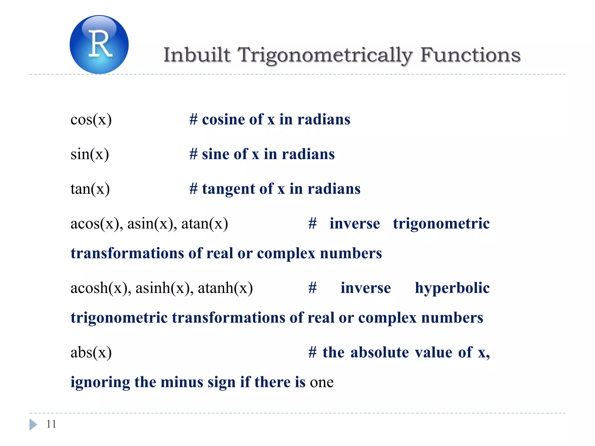 2 Data Types And Operators In R Ppt