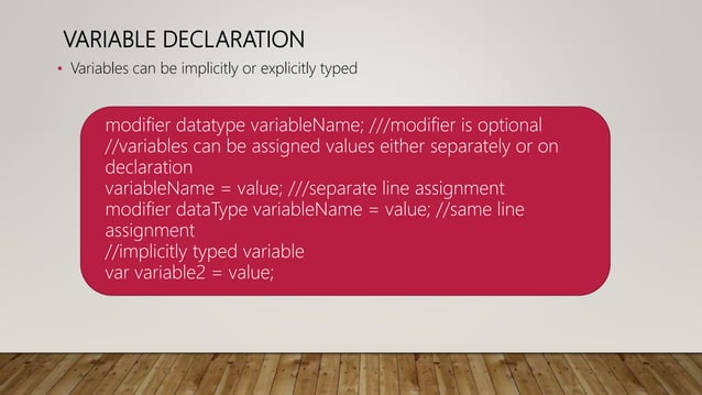 Datatypesvariablesconstants Ppt 