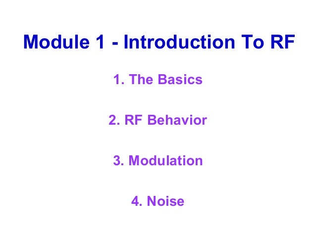 Introduction to RF & Wireless - Part 1