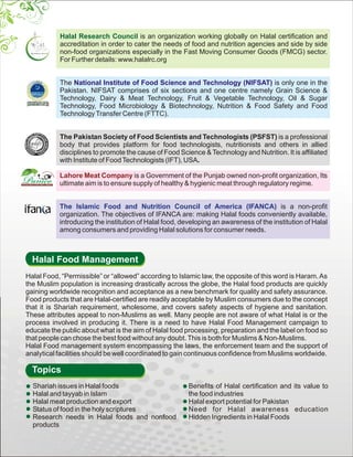 2 days training workshop on halal food management pearl continental ...