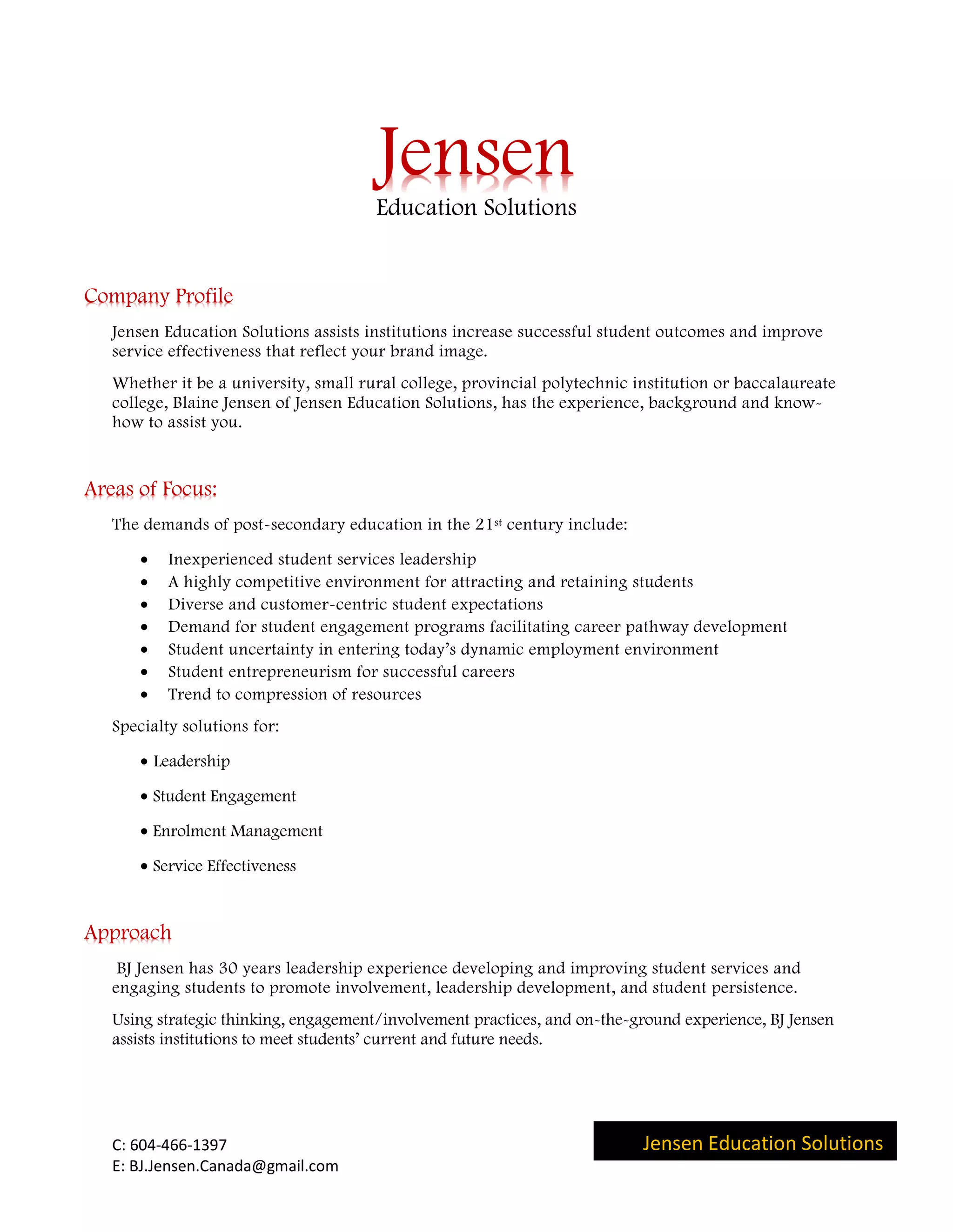 JensenEducationSolutions | PDF | Professional School | Postgraduate ...