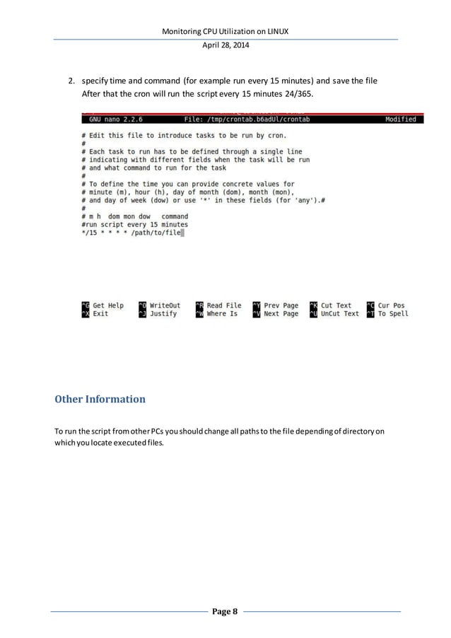 Monitoring CPU Utilization on LINUX (Shell Script Project) | DOCX