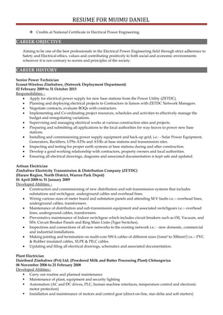 C.V Resume Muimu Daniel.doc (110916) | DOC | Civil Engineering Industry ...
