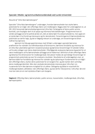 Resume, speciale | PDF