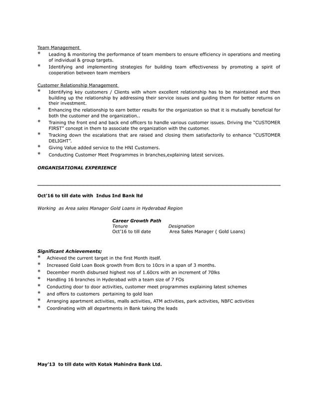 rajani resume final | RTF | Business Administration | Business