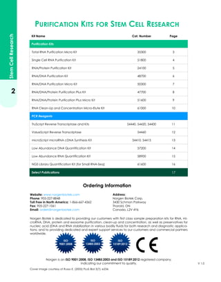 Purification Kits for Stem Cell Research | PDF