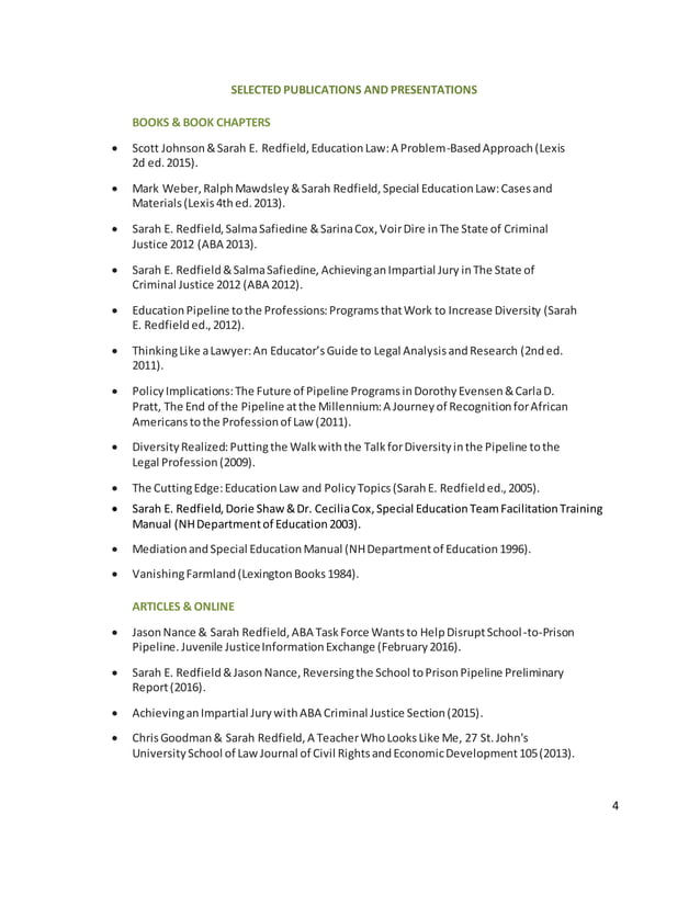 Redfield academic resume | PDF