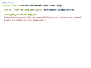 2 d character concept profile by victoria bell | PPT